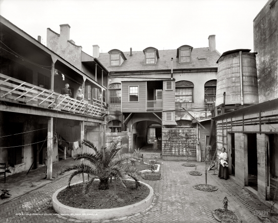 "New Orleans Courtyard" :: Vintage Photography / Framed Photos / Poster Art